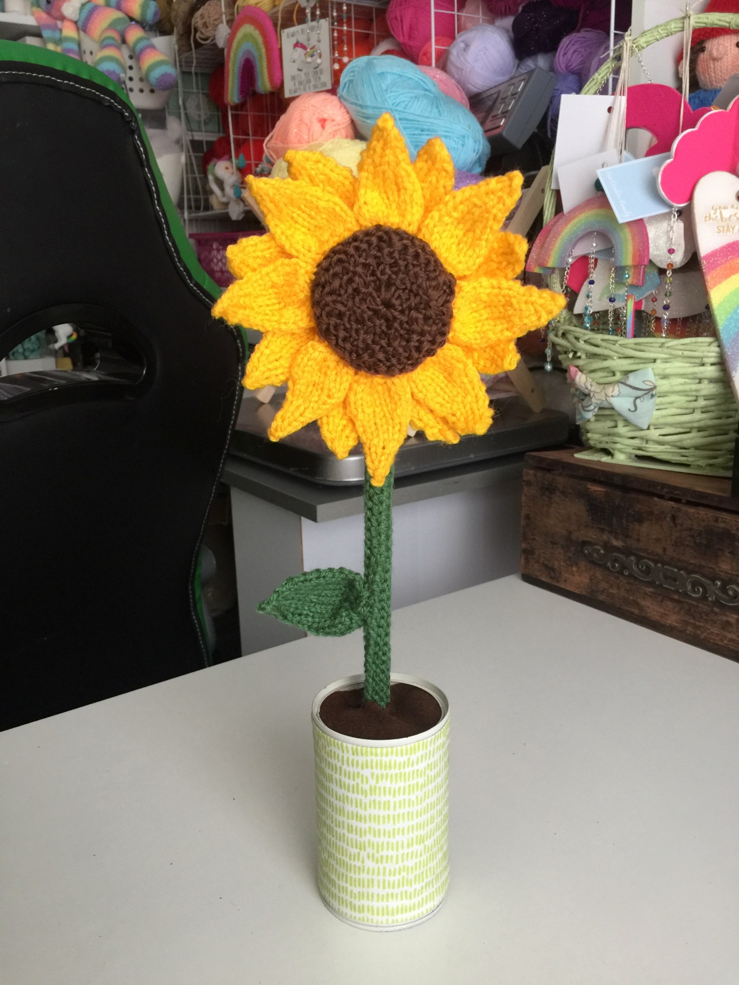 June’s Knitting Pattern – Large Sunflower (Early I know)