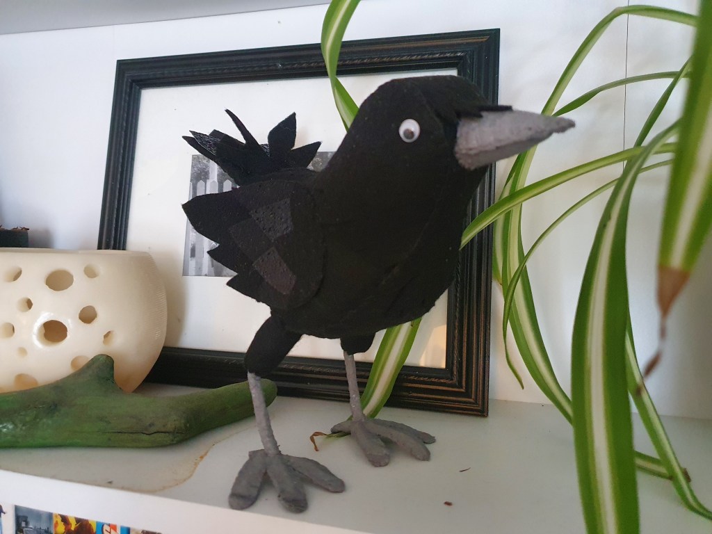 Sew a large felt Raven with me